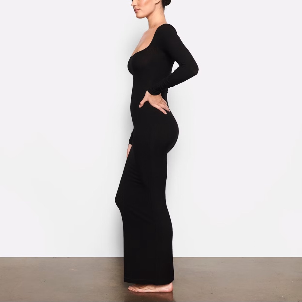 Skims Black Long Sleeve Dress - Gem